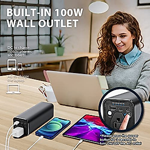 Power Bank with 100W AC Outlet,Portable Upgrade Laptop Charger,Travel Power Station Built-in 31200 mAh Battery Pack, Compatible with Phone,Drone,Mini Refrigerator,Camera
