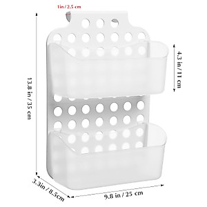 Healvian Hanging Shower Basket,Adjustable Storage Bins Over Door Shower Organizer Hanging Shower Organizer Bathroom Storage Rack Shelf with Removable Baskets for Kitchen Dorm College Space Saving