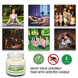 Soyyla Citronella Candles Outdoor and Indoor, 4 Packs of 4 oz Portable Glass Jar Candle, Natural Soy Wax Off Candles Set for Home Patio Camping Beach Themed Gifts