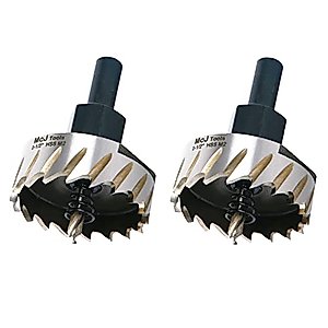 McJ Tools 2-1/2 Inch HSS M2 Drill Bit Hole Saw for Metal, Steel, Iron, Alloy, Ideal for Electricians, Plumbers, DIYs, Metal Professionals 2 Pack