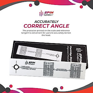 Turntable Azimuth Cartridge Alignment Protractor Set - Vinyl Record Player VTA Azimuth Ruler and Turntable Phono Cartridge Stylus Alignment Protractor