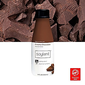 Soylent Chocolate Meal Replacement Shake, Contains 16g Complete Vegan Protein, Ready-to-Drink, 11oz, 12 Pack