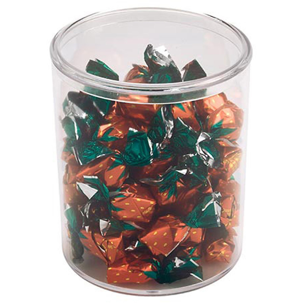 Pioneer Plastics 282C Clear Round Plastic Container, 4.0625" W x 4.75" H, Pack of 4