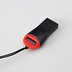 Asukohu card Reader USB 2.0 Micro HC- Flash Memory Card Reader Mini Adapter Reader with Lanyard For Laptop