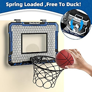 Basketball Hoop Indoor for Kids 16" X 12" - Mini Basketball Hoop with 4 Balls & Complete Basketball Accessories，Basketball Toy for Kids Boys Teens，Perfectly for A Basketball Lover as Gift（Blue） 1