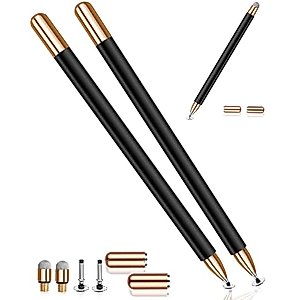 Styluslink 2-in-1 Universal Stylus Pen for Touchscreens,High Sensitivity Dual Tips Touch Screen Pen for All iPad, iPhone, Samsung Galaxy Cellphones and Tablets,Chromebook etc(2Pcs/4Nibs)
