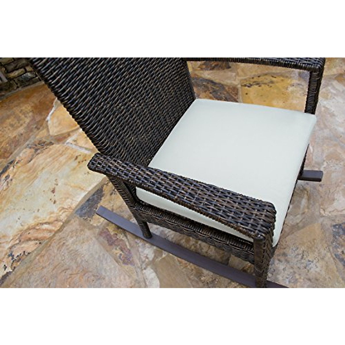 Tortuga Outdoor Bayview Patio Rocking Chair, 35 1/2'' D x 28'' W x 40 1/2'' H, Pecan