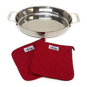 All-Clad Stainless Steel 15" Oval Baker with Pot Holders