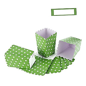 LABRIMP 24pcs Popcorn Boxes Disposable Popcorn Boxes Popcorn Holder Theater Popcorn Boxes Snack Box Carton European and American Green Foldable Snack Boxes Paper Snack Boxes