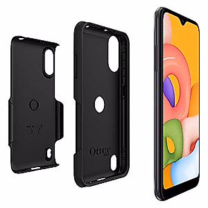 OtterBox Samsung Galaxy A01 Commuter Series Lite Case - BLACK, slim & tough, pocket-friendly, with open access to ports and speakers (no port covers),