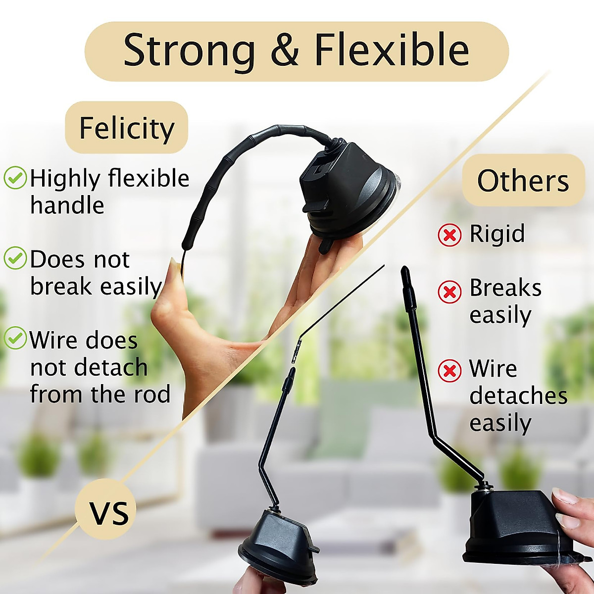 Felicity Suction Cup Cat Toy, 2 in 1 Interactive Bird Toy for Cats - 2 Strong Suction Cups, 9 Cat Feather Toys, 2 Durable Cat Wands, 1 Hanging Cat Toy - Interactive Cats Toys for Indoor Cats