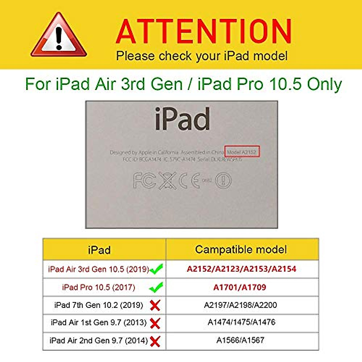 iPad Air (3rd Gen) 10.5" 2019 / iPad Pro 10.5" 2017 Case,360 Degree Rotating Stand Smart Case Protective Cover with Auto Wake Up/Sleep Feature Cover for (A2152/A2123/A2153/A2154 / A1701/A1709)