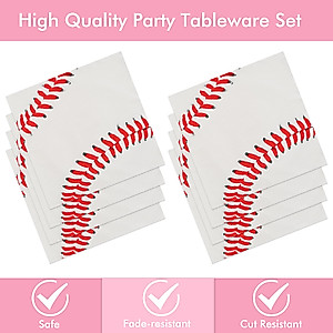 SNIMICS 40PCS Baseball Party Decorations,Baseball Plates,Baseball Napkins for Baseball Birthday Party Supplies Baseball Fans Boys Baby Shower(2-Baseball)