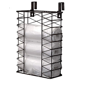 Gourmet Basics by Mikasa Garbage Bag Holder Garbage Bag Holder Basket with Removable Hooks, One size, Antique Black,5255362