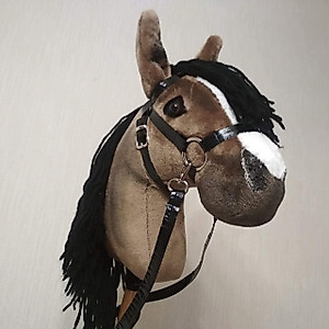 Hobby horse for kids A4 Chestnut hobby horse on stick
