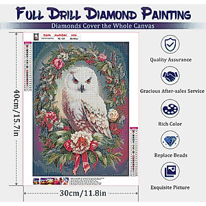 VeGuude Diamond Painting Kits for Adults, Owl 5D Diamond Art Kits, Full Drill DIY Crafts for Adults Home Wall Decor Gift Diamond Dots [11.8x15.7inch]