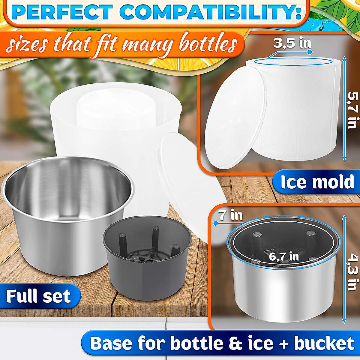 Ice Bucket Mold Ice Mold Wine Bottle Chiller Champagne Ice Mold Wine Chiller Bucket Champagne Ice Bucket Wine Ice Bucket Flower Ice Cube Mold Ice Bucket for Wine Bottles Wine Bucket Wine Cooler Bucket