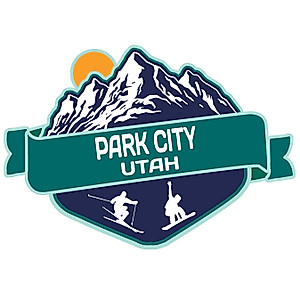 Park City Utah Ski Adventures Souvenir 2 Inch Vinyl Decal Sticker Mountain Design