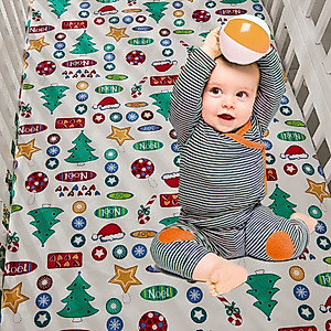 Brandream Christmas Crib Bedding Sets for Girl Boy Nursery Set 3 Pieces 100% Cotton Gender Neutral Baby Bedding | Crib Comforter, Fiited Crib Sheet, Dust Ruffle