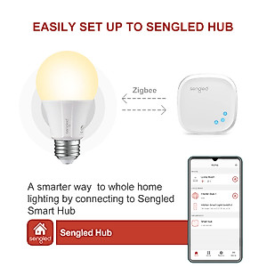 Sengled Zigbee Smart Bulbs, Smart Hub Required, Works with SmartThings and Echo with Built-in Hub, Voice Control with Alexa and Google Home, Soft White 60W Eqv. A19 Alexa Light Bulb, 10 Pack