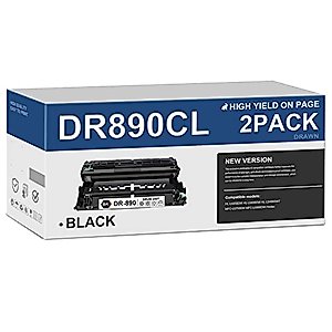 NUCALA 2 Pack DR-890 DR890 Drum Unit Compatible DR890 Drum Replacement for Brother DR-890 HL-L6250DW L6400DW L6400DWT MFC-L6750DW L6900DW Printer Drum, Black(50,500 Pages)