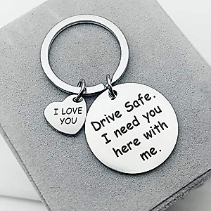 Drive Safe Keychain Gifts for Family Member Friends Birthday Gift Gift Stocking Stuffer Birthday Gifts for Women Men