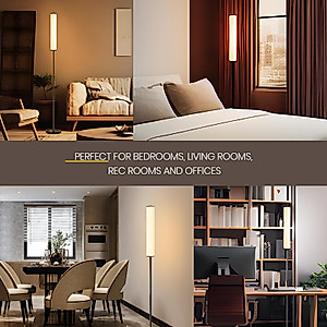 VOUTOORO LED Standing Floor Lamp with Remote Control for Living Room Bedroon Office, Modern Reading Tall Dimmable Lamp 2800~7000K Color Temperature & 0~100% Stepless Adjust, Timer Set, Night Mode