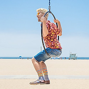 Gumball Poodle IT'S OK TO FART Socks Make A Statement, Unisex Gym Sock: Gray, Orange and Yellow