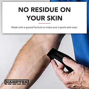 Hampton Adams (8-Pack 45ft Rolls Black Sports Medical Athletic Tape - No Sticky Residue & Easy Tear - for Athletes, Trainers & First Aid Injury Wrap: Fingers Ankles Wrist - 1.5 in x 15 Yards per Roll