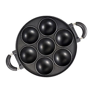 Shakven Cast Iron Biscuit Pan - Cake Pan with Handles, Pre-Seasoned Baking Set 7 Cake Baking Tray - Cake Pan for Scones, Cornbread, Muffins, Cup Cakes and Brownies