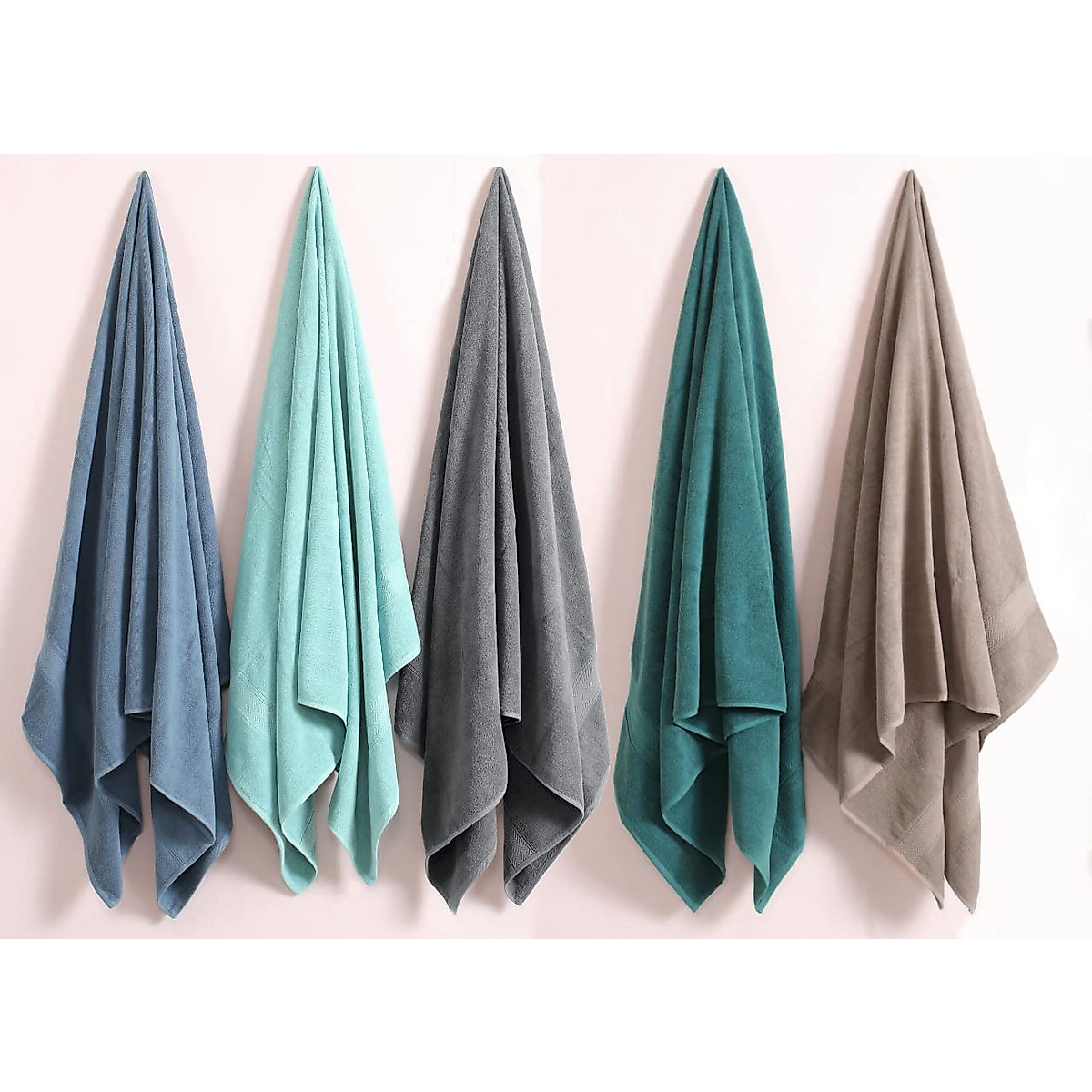 600 GSM - 40 x 80 Inches - 100% Cotton Bath Sheets Pack of 2 - Highly Absorbent Extra Large Bath Sheet Towels Set - Jumbo Oversized Cotton Bath Sheets Towels - Super Soft Hotel Quality Towel (STONE)