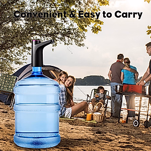 Enutogo Water Bottle Pump 5 Gallon Water Dispenser, Water Pump for 5 Gallon Jug USB Charging, Automatic Drinking Water Dispenser Pump, Portable Electric Water Dispenser for 2-5 Gallon Bottle, Black