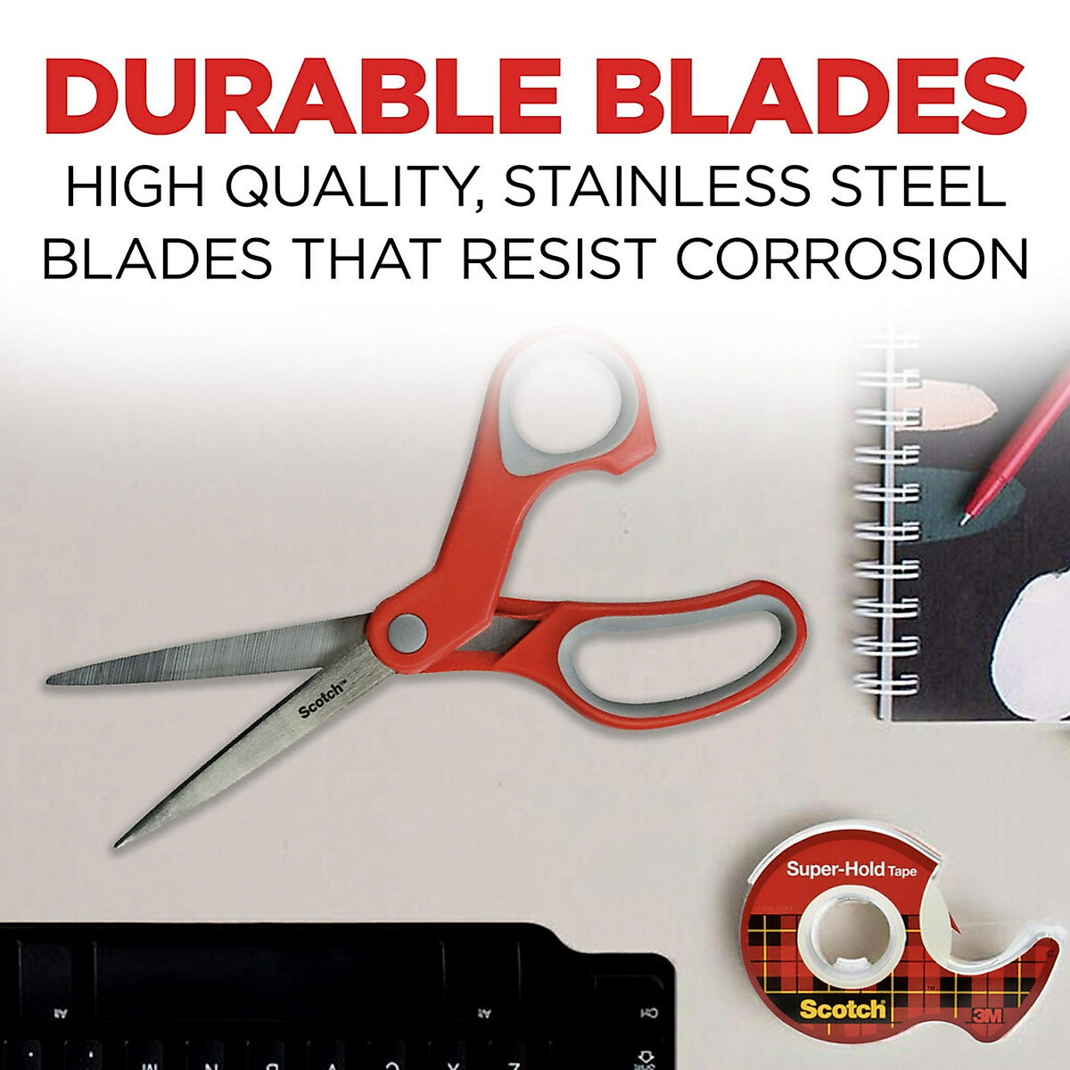 Scotch 8" Multi-Purpose Scissors, 2-Pack, Great for Everyday Use (1428-2)