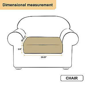 DyFun Couch Cushion Cover PU Leather Sofa Cushion Slipcover Stretch Waterproof Chair Seat Slipcover Furniture Protector (Chair Cushion, Wine)