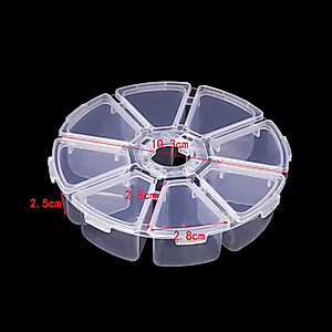Nut Trays 4PCS 8 Grids Jewel Case Plastic Transparent Round Shape Jewelry Storage Organizer Container for Rings Earrings Clear Organizer