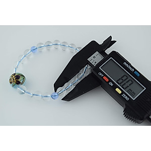 京都あさひ屋 Handmade Kyoto Kiyomizu-yaki & Crystal Bracelet Flower Beads Japanese Juzu Bracelet for Women Gifts (iris Flower)