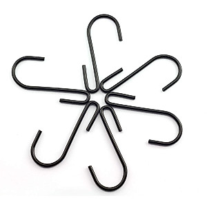 Ruiling 12-Pack Black Pot Rack S Shaped Hooks,3.5 Inch Universal S Hook Sturdy Hanging Hooks,for Kitchen Wares,Cookers,Pots,Pot Pad,Spoons Pans