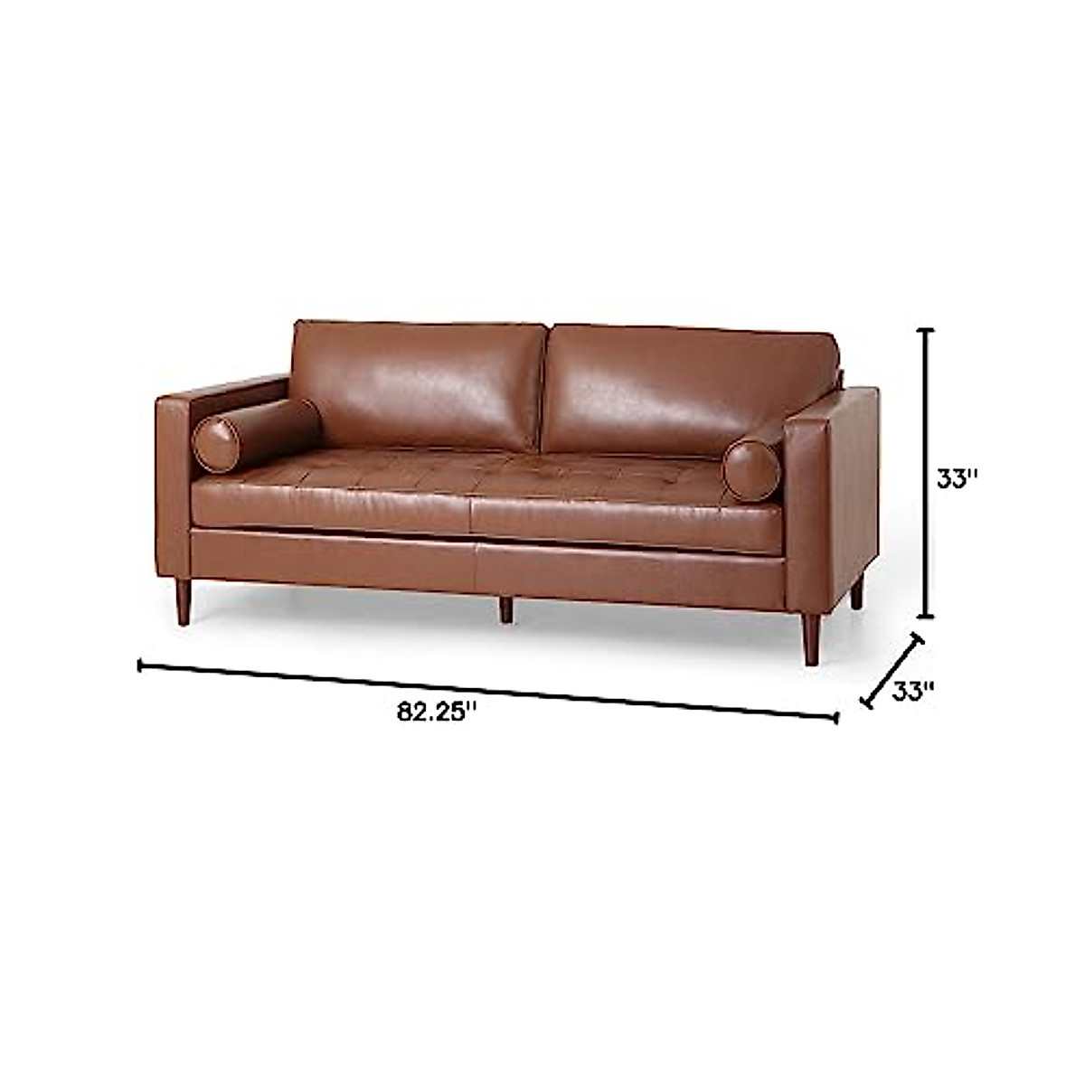 Christopher Knight Home Malinta Sofas, Cognac Brown + Espresso