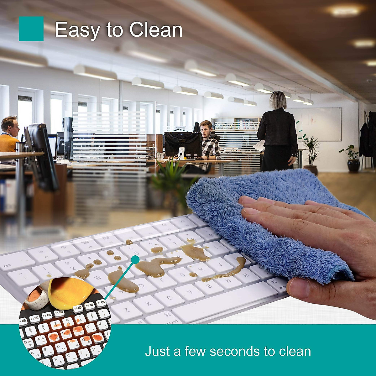 Green Onions Supply Fully Covered Flat Style 0.025mm Wipeable Superb Tactile Feeling Waterproof Anti-Dust Keyboard Cap Cover for 2021 iMac Apple Wireless Magic Keyboard Hospital/Dentist Use [3 Pack]