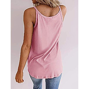 Onedreamer Womens Henley Tank Tops Button Up Shirts Workout Summer Casual Sleeveless Tunics Loose Fit Tees Blouse