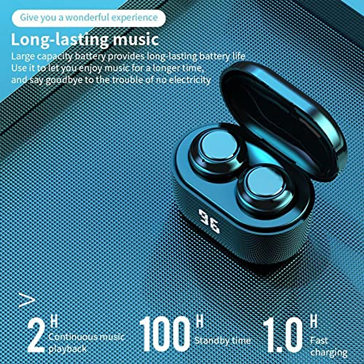 Wireless Earbuds Bluetooth 5.0 Headphones, in Ear Ultra-Mini Headset Built-in Microphone HD Calls, IPX5 Waterproof Immersive Premium Sound Stereophones Sports Earbug with Charging Case