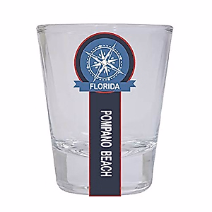 Pompano Beach Florida Nautical Souvenir Round Shot Glass