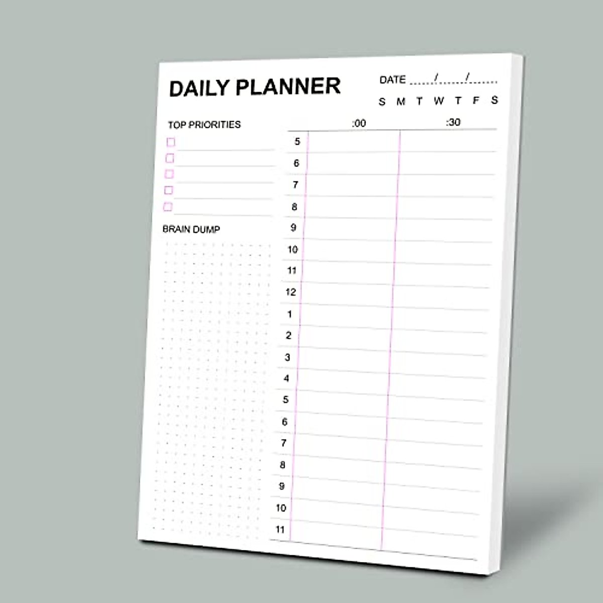 Tiankool To Do List Notepad - Daily To Do List with Priorities, Hourly Scheduler and Notes - Daily Planner Notepad for Work, Study, Appointments, 60 Tear Off Sheets Planning Pad, 7x10 Inch