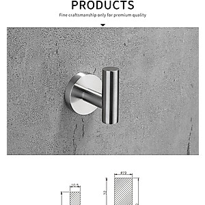 Bathroom Hardware Set Accessories Kit Brushed Stainless Steel Round Wall Rack Hand Bar Toilet Roll Paper Holder Robe Towel Hook,BG,Towel bar,60cm