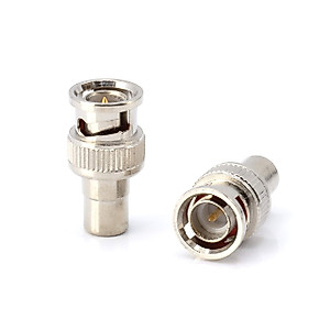 THE CIMPLE CO BNC to RCA Male to Female Adapter Pack, 10 Pieces, Metallic Silver