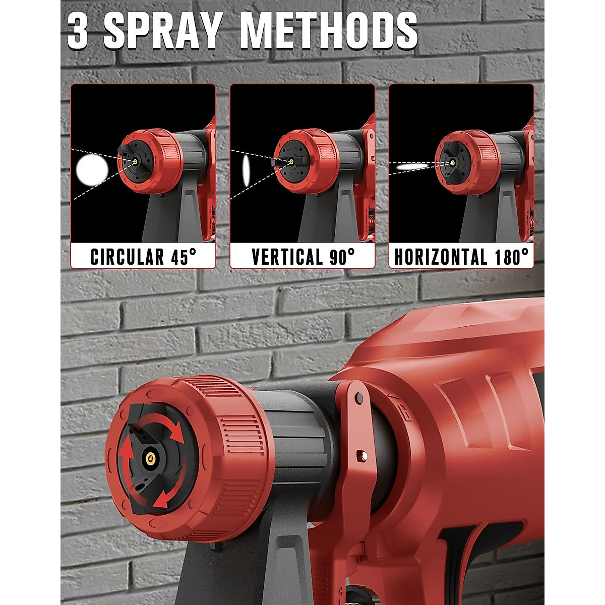 Cordless Paint Sprayer Compatible with Milwaukee M18 18V Battery, Spray Paint Gun with 5 Copper Nozzles, Electric Paint Sprayer for House Painting, Paint Sprayers for Home Interior, Fence (Tool Only)