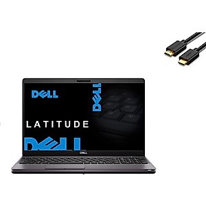 Dell Latitude 5000 5500 15.6 Full HD FHD 1080p Business Laptop (Intel Quad-Core i7-8665U, 16GB RAM, 512GB SSD) Backlit, Fingeprint, Type-C, HDMI, Webcam, Windows 10 Pro IST HDMI Cable (Renewed)