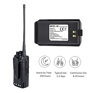 Retevis RT1 Long Range Walkie Talkies,High Power 2 Way Radio with 3000mAh Rechargeable,Emergency Alarm Walkie Talkie for Hunting(2 Pack)