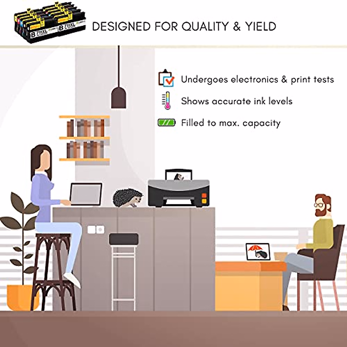 Limeink 10 Pack Compatible 711XL 711 High Yield Ink Cartridges (4 Black, 2 Cyan, 2 Magenta, 2 Yellow) for HP Designjet T120 T520 Printer