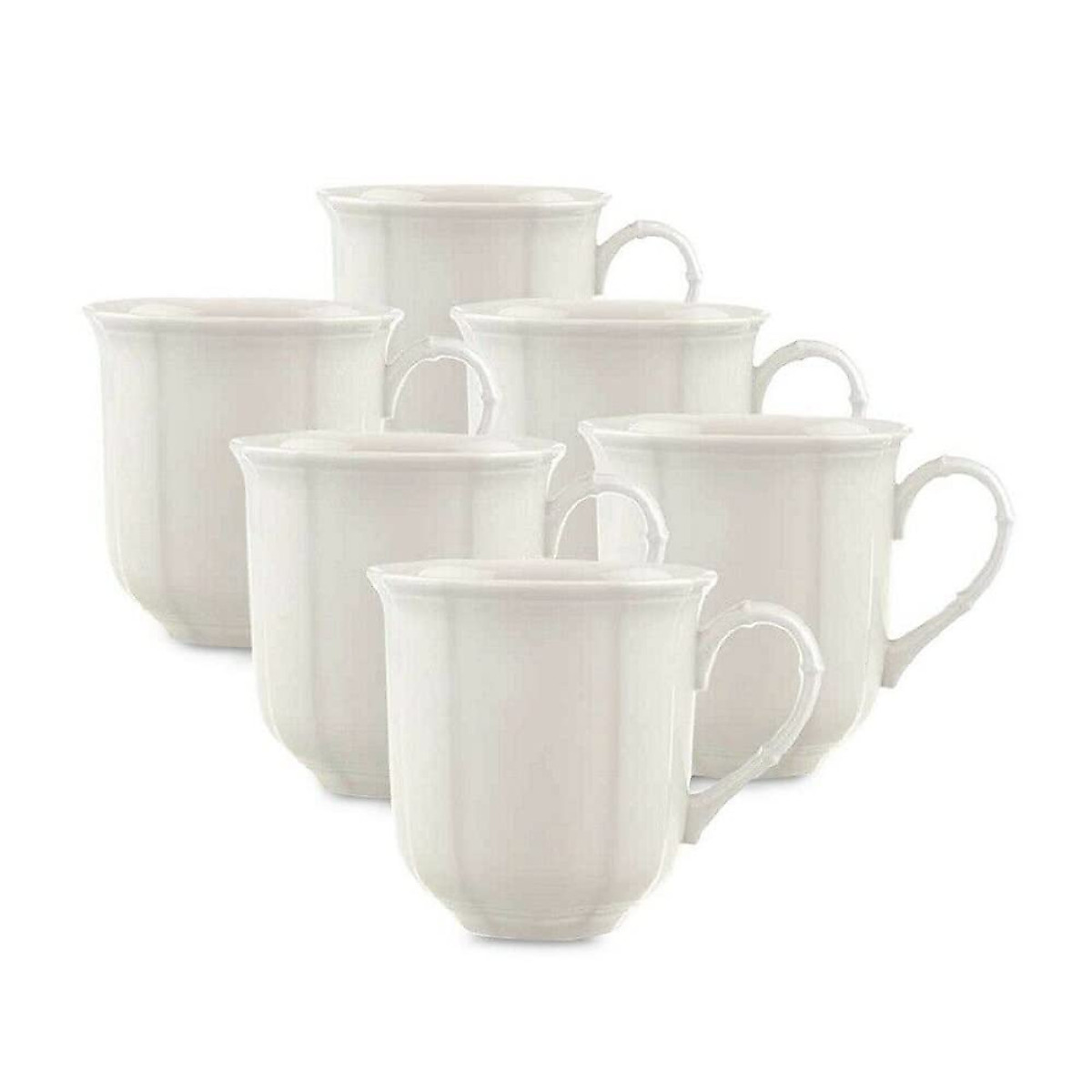 Manoir Mug Set of 6 by Villeroy & Boch - Premium Porcelain - Made in Germany - Dishwasher and Microwave Safe - 10 Ounce Capacity